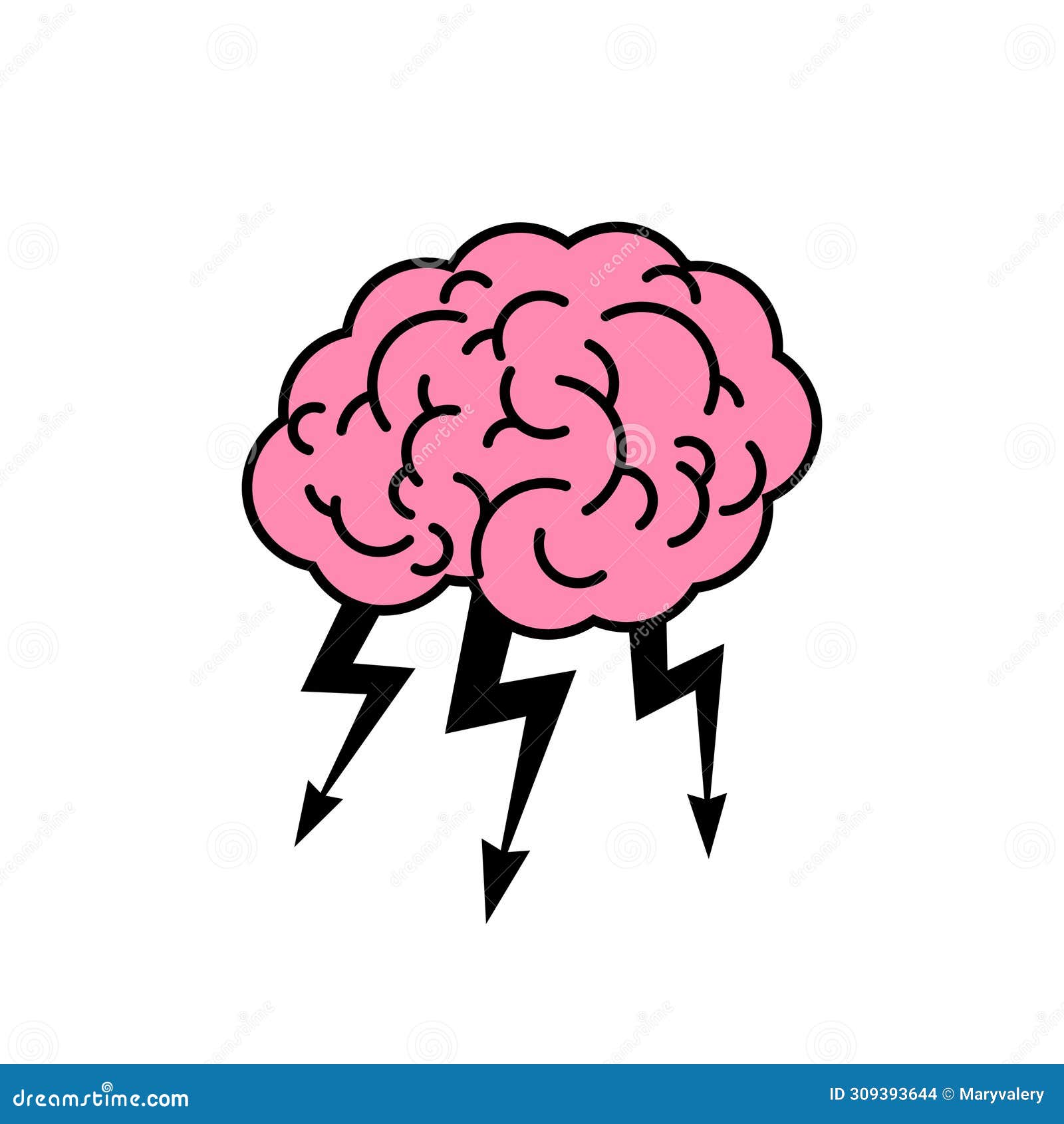 Brainstorm Symbol. Brains and Lightning Icon Stock Vector ...