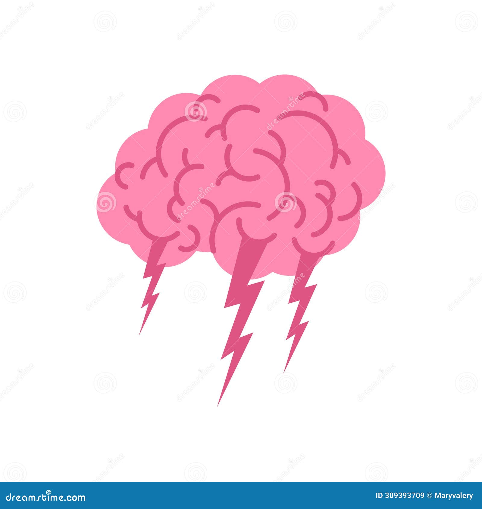 Brainstorm Symbol. Brains and Lightning Icon Stock Vector ...
