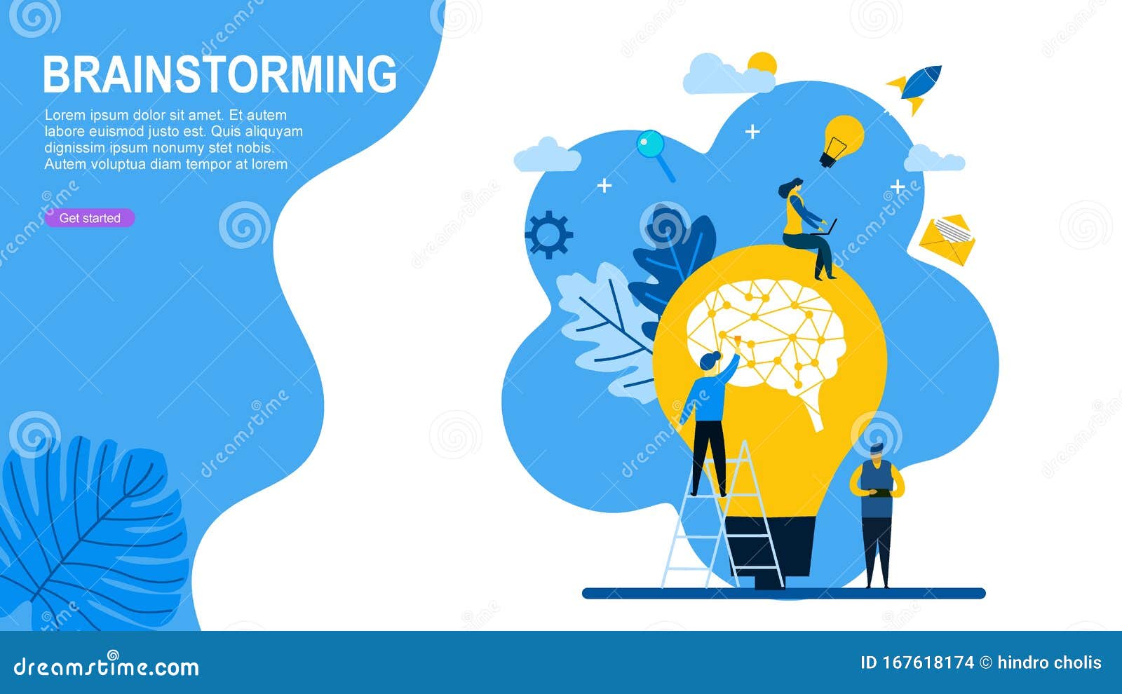 Brainstorm. Team in Search of New Solutions Ideas with Tiny People ...