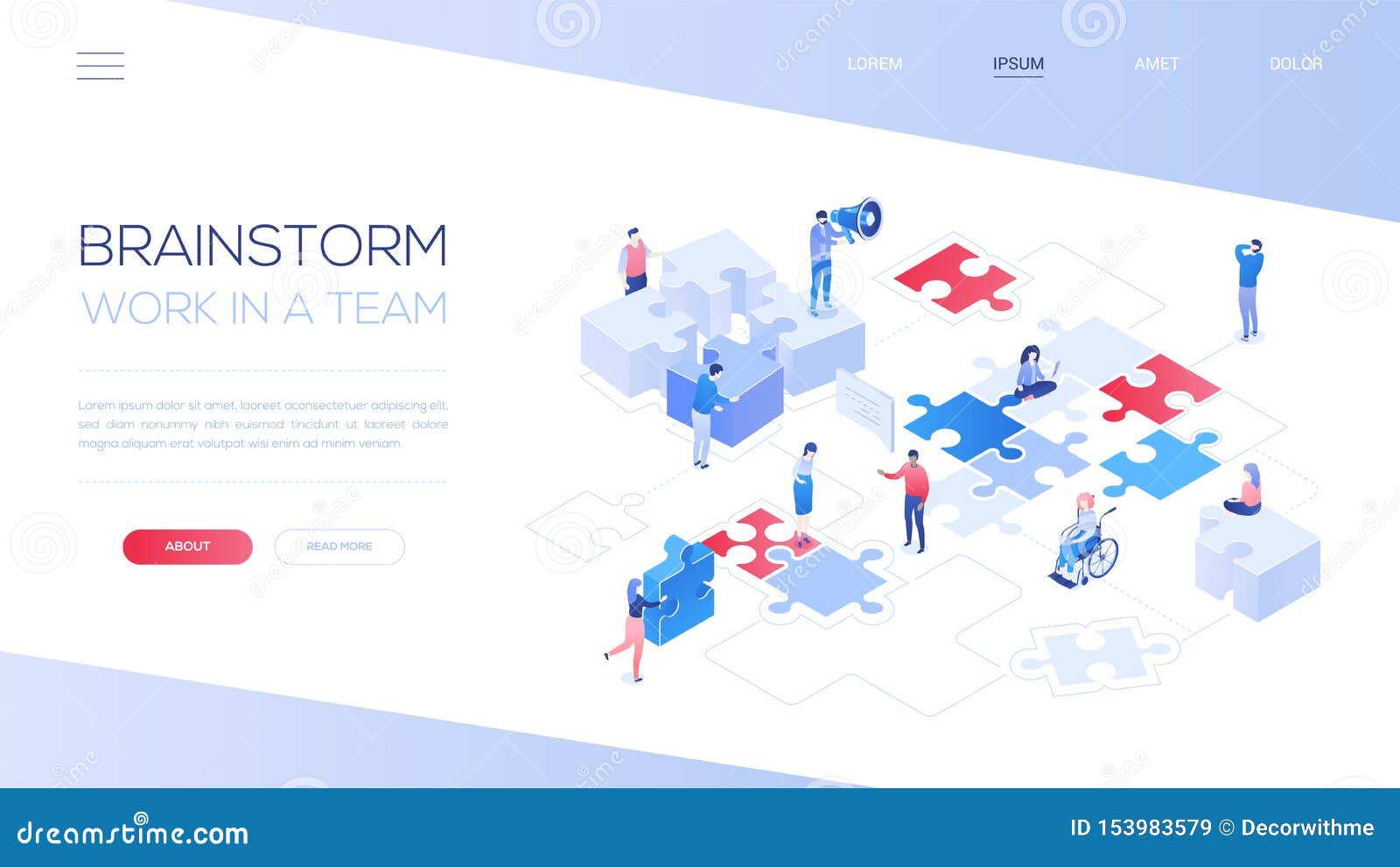 Brainstorm and Teamwork - Colorful Isometric Vector Web Banner Stock Vector - Illustration of ...