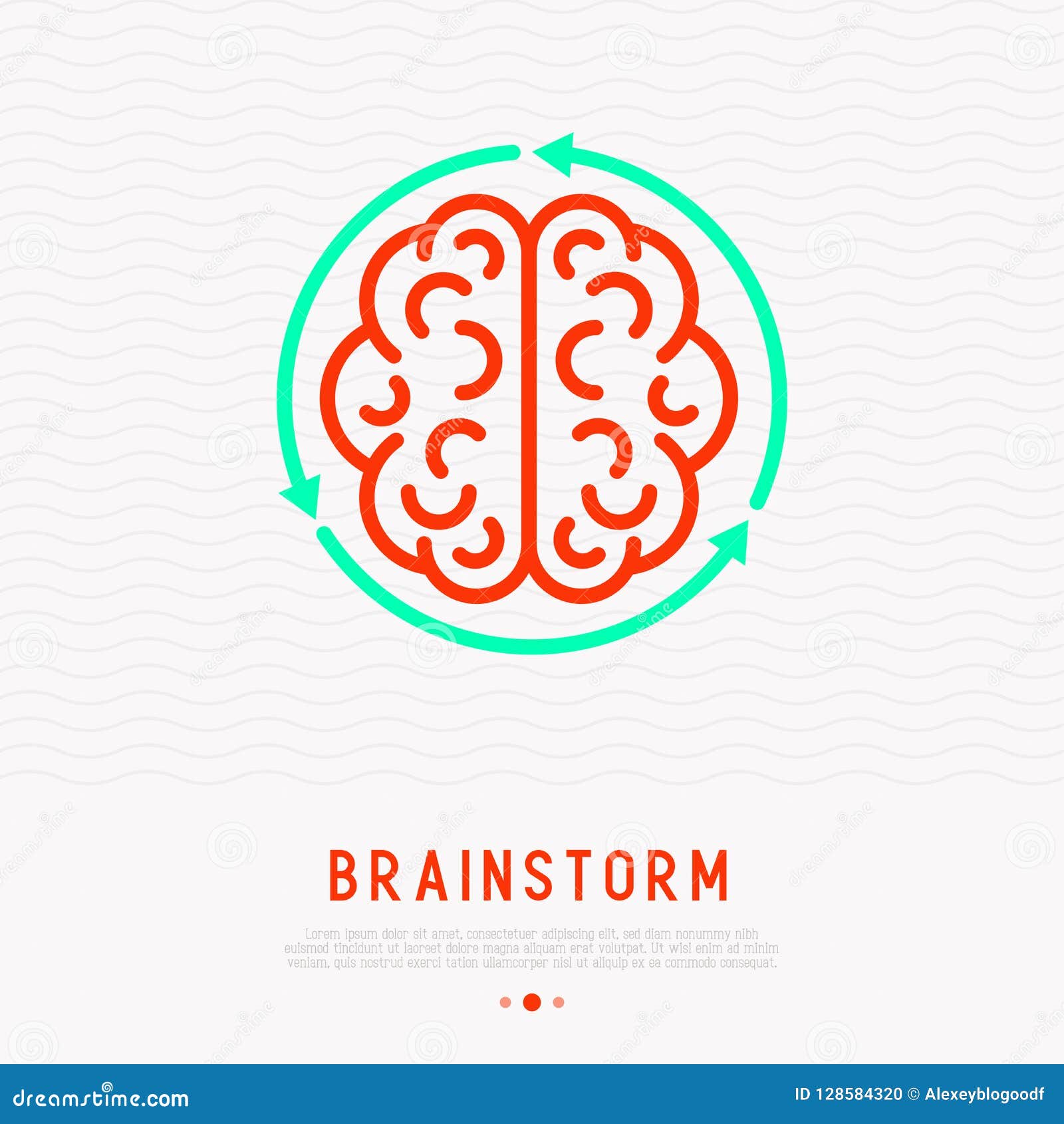 Brainstorm Thin Line Icon: Brain in Arrows Stock Vector - Illustration ...