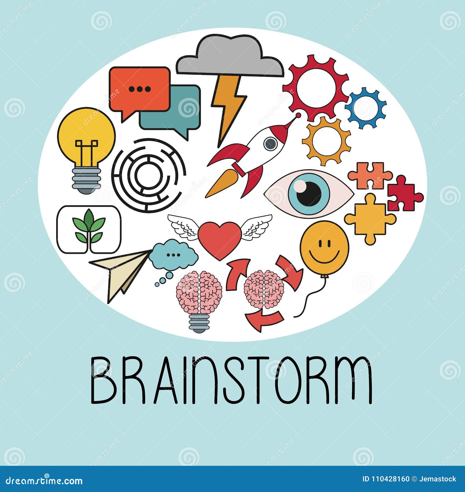 Brainstorm Thinking Idea Strategy Image Stock Vector - Illustration of ...
