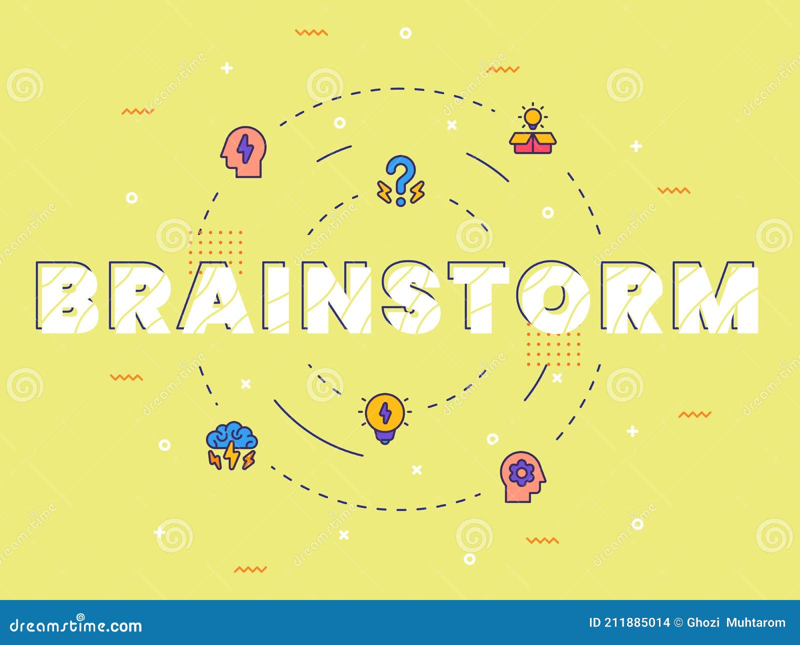 Brainstorm Typography Calligraphy Word Art Background of Creative Icon ...