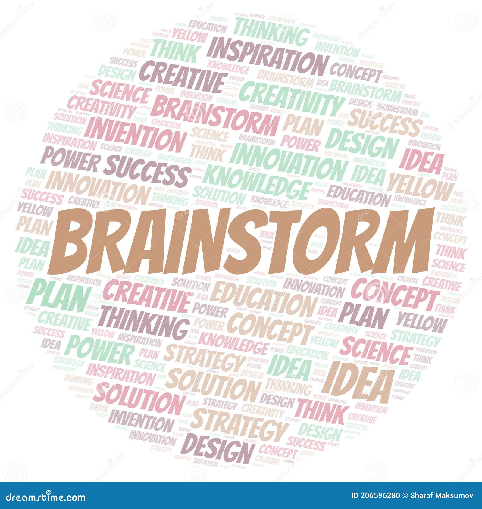 Brainstorm Typography Word Cloud Create with the Text only. Stock ...
