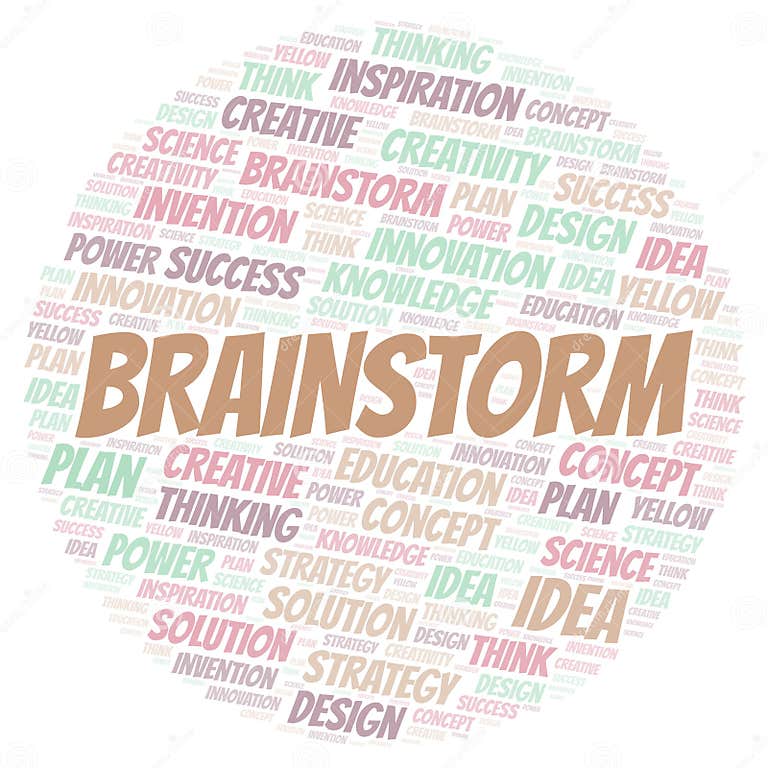 Brainstorm Typography Word Cloud Create with the Text only. Stock ...
