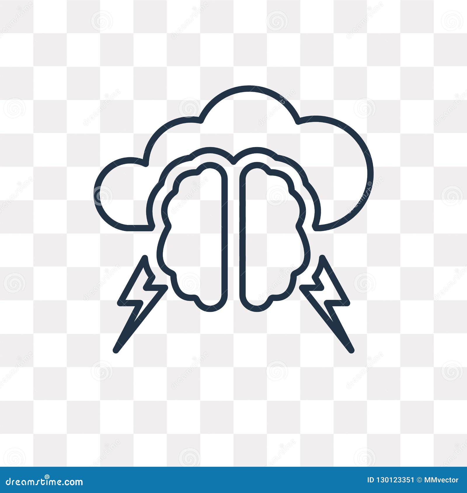 Brainstorm Vector Icon Isolated on Transparent Background, Linear ...
