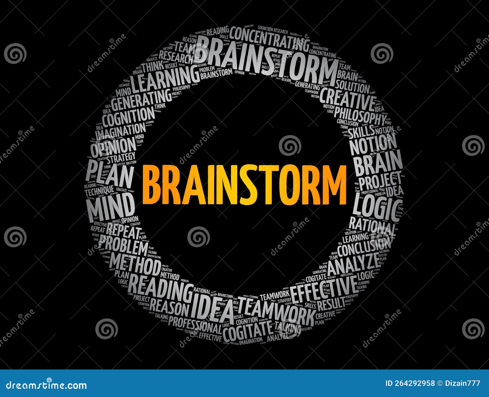 Brainstorm Word Cloud Collage, Concept Background Stock Illustration ...