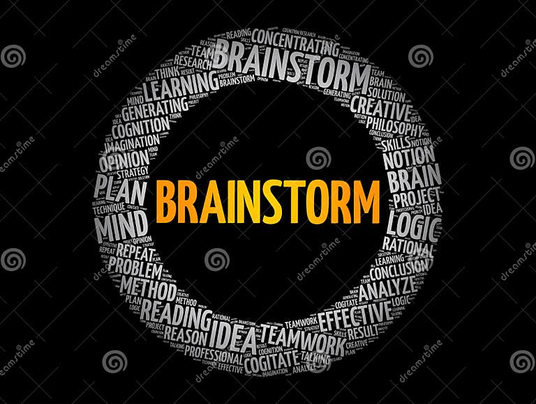 Brainstorm Word Cloud Collage, Concept Background Stock Illustration ...