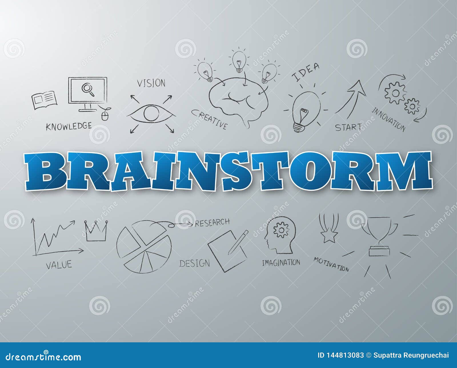 Brainstorm Word on Light Background. Vector Illustration Stock Vector ...