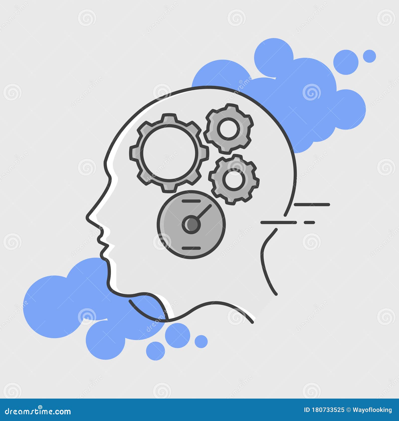 Human Head and Gears. Concept of Thinking, Brainstorming. Thought ...