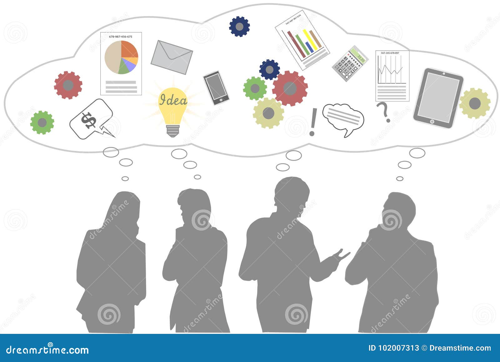 Brainstorming ilustração stock. Ilustração de debate - 102007313