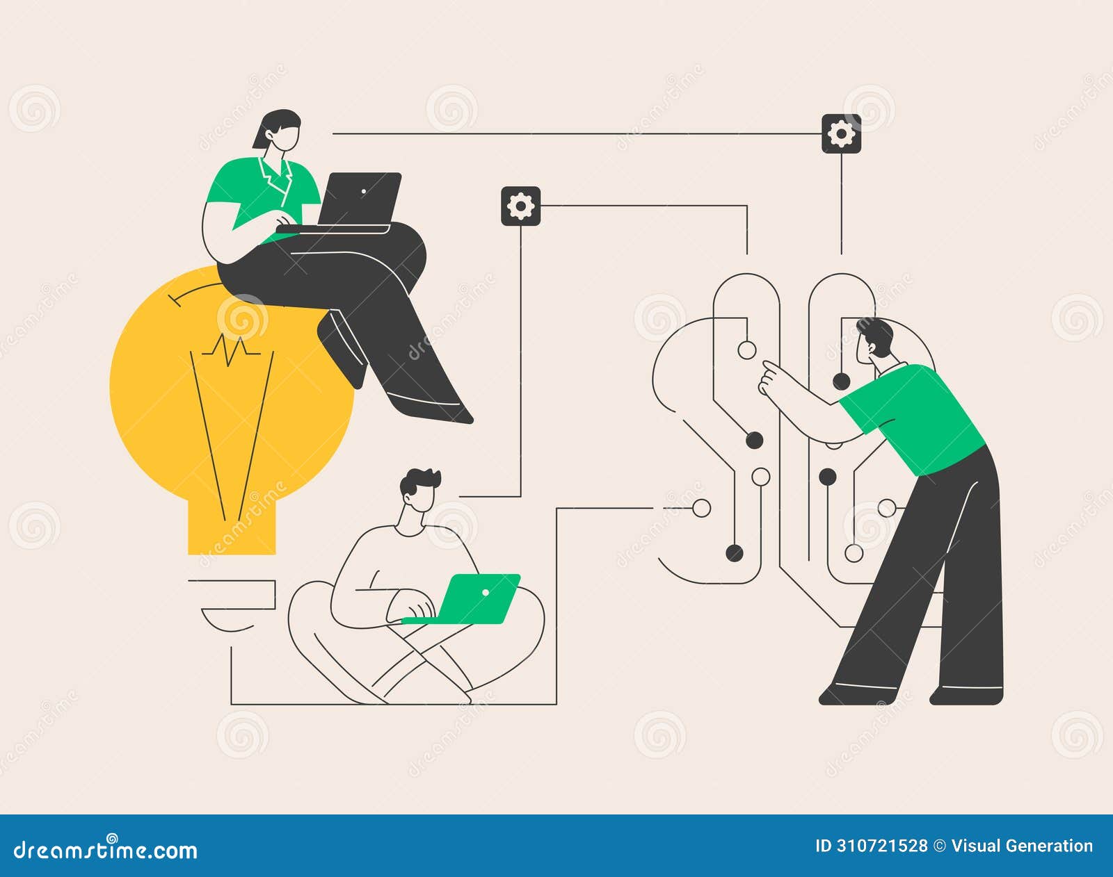 Brainstorming Abstract Concept Vector Illustration. Stock Illustration ...