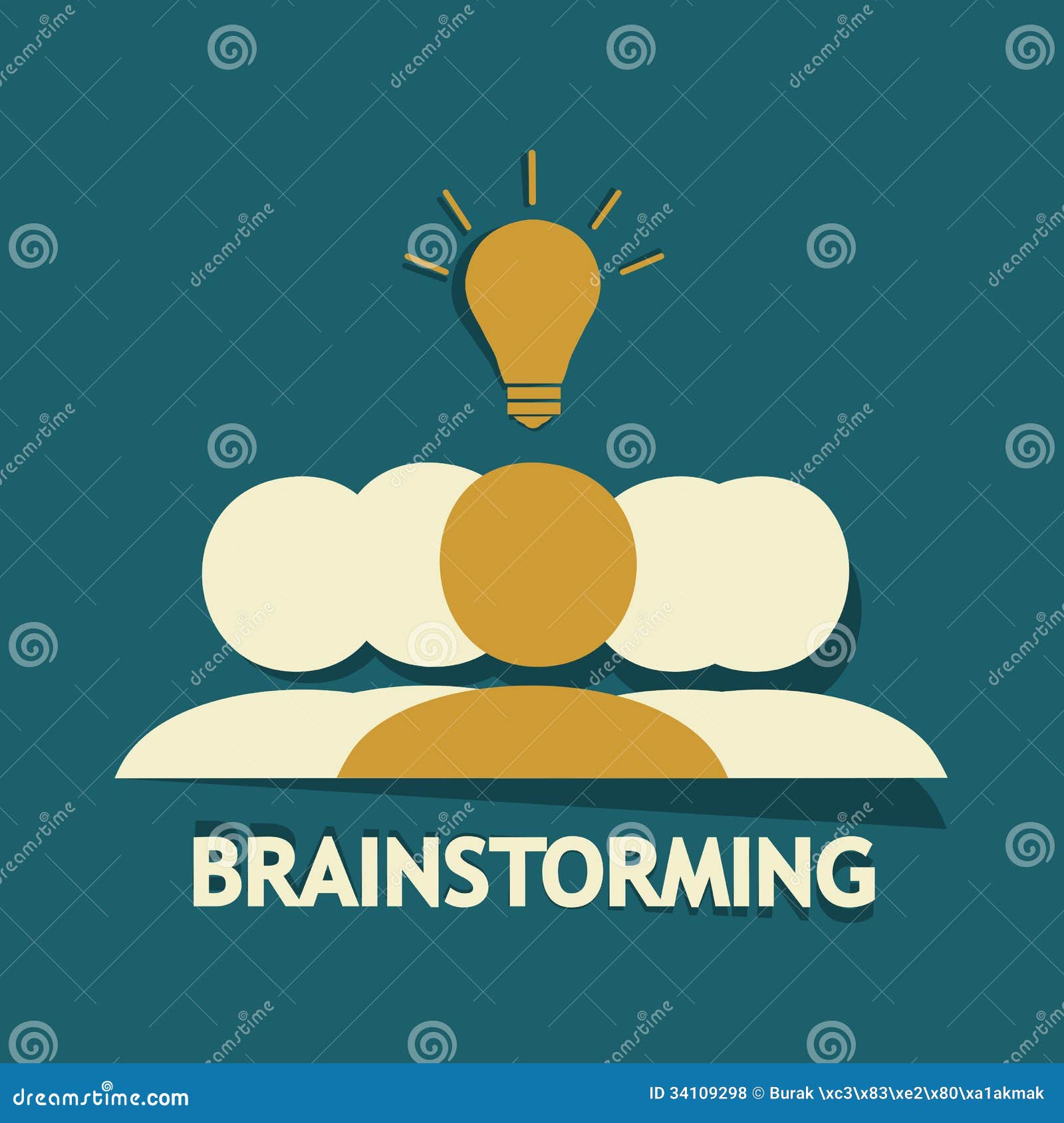 Brainstorming stock vector. Illustration of team, thinking - 34109298