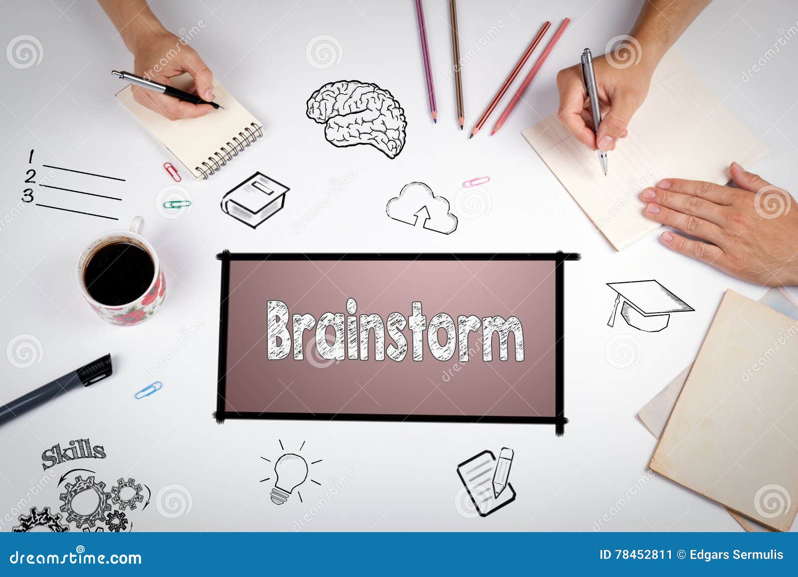 Brainstorming Analysis Planning Sharing Concept. the Meeting at Stock ...