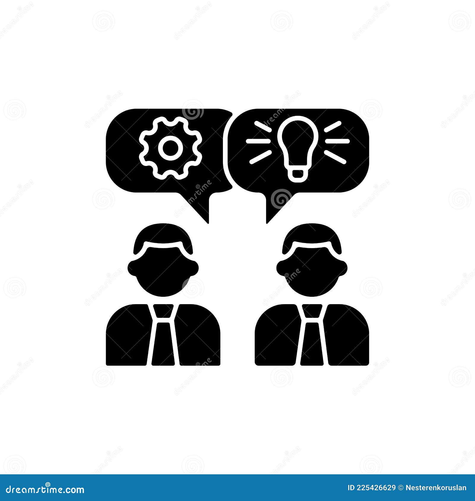 Brainstorming Black Glyph Icon Stock Illustration - Illustration of ...