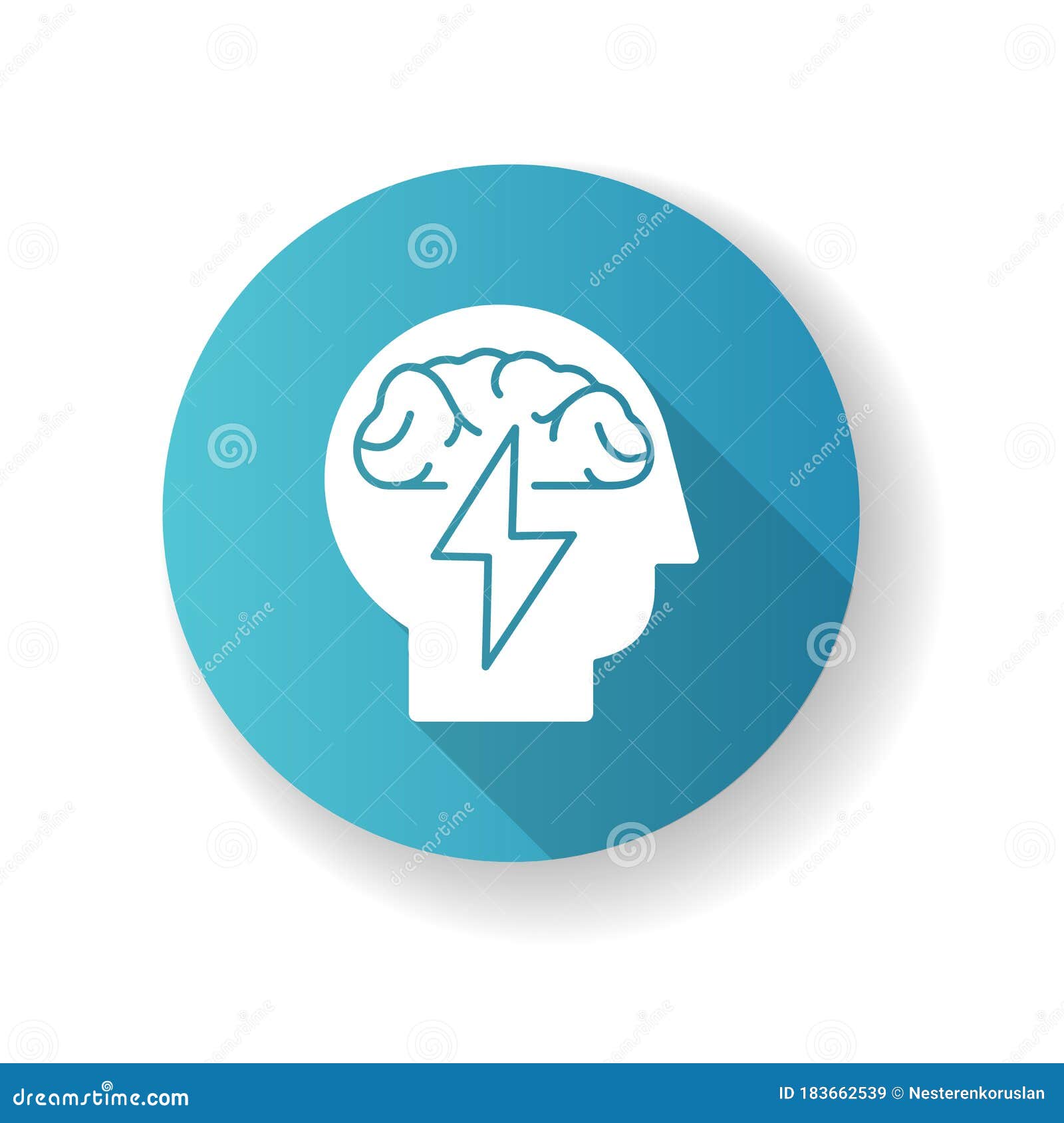 Brainstorming Blue Flat Design Long Shadow Glyph Icon Stock Vector ...