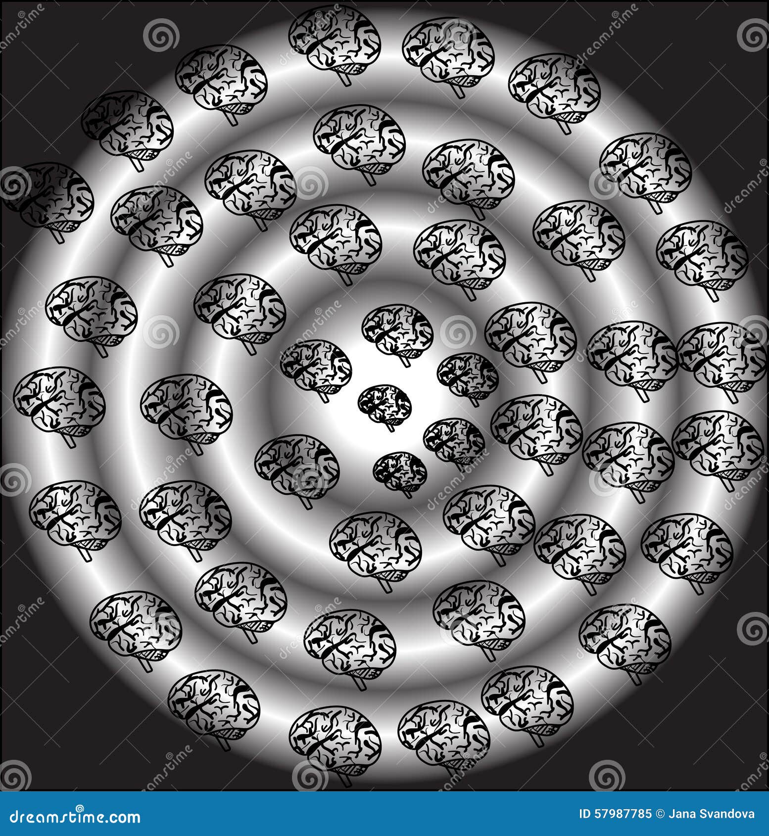 Brainstorming, Brains Spiral Stock Vector - Illustration of wallpaper ...