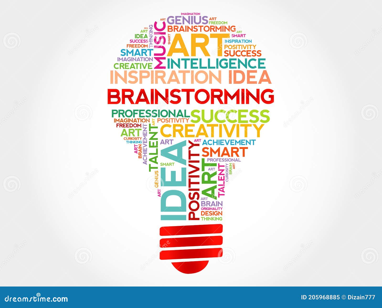 Brainstorming Bulb Word Cloud Stock Illustration - Illustration of plan ...