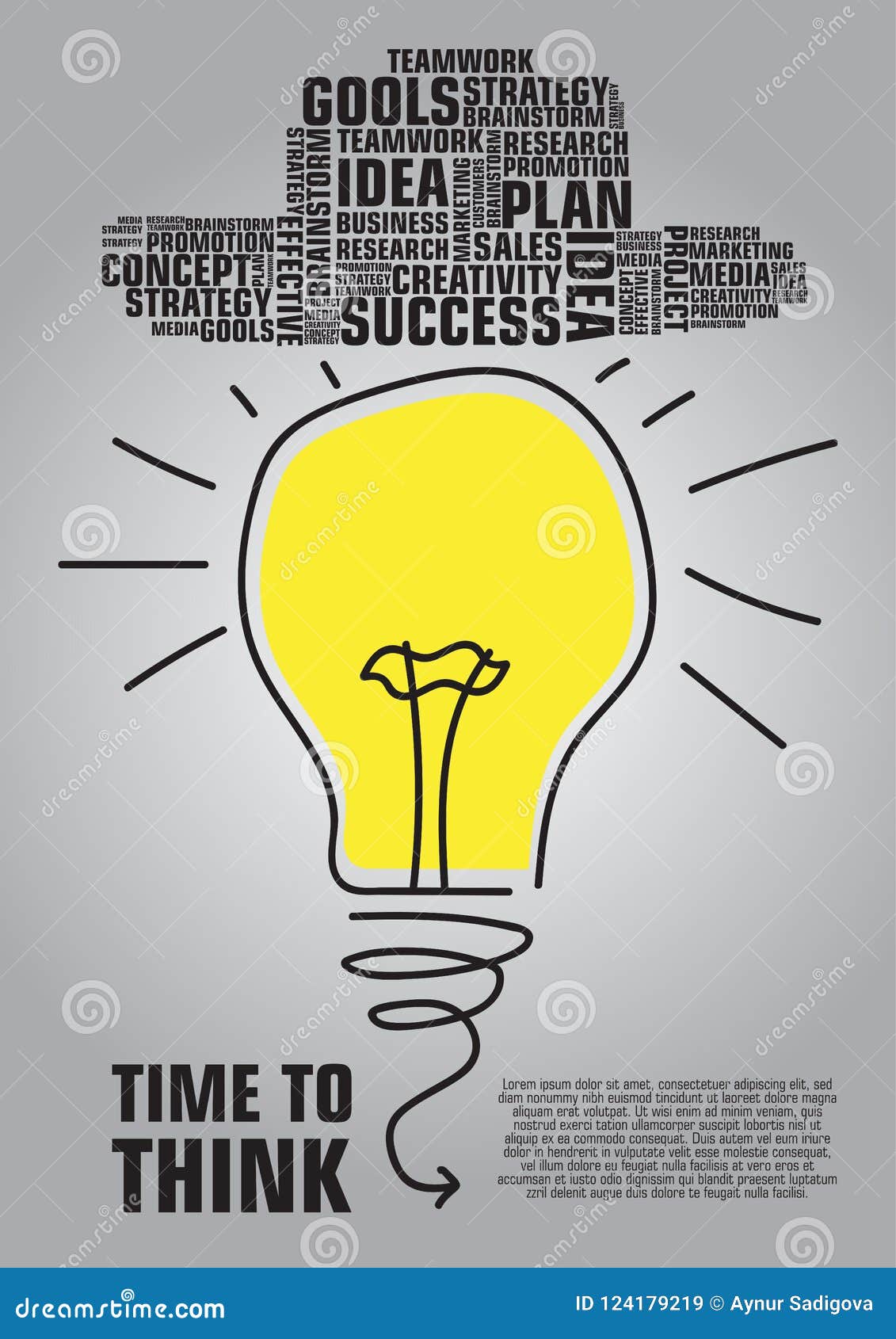 Brainstorming Bulb Word Cloud. Stock Vector - Illustration of success ...