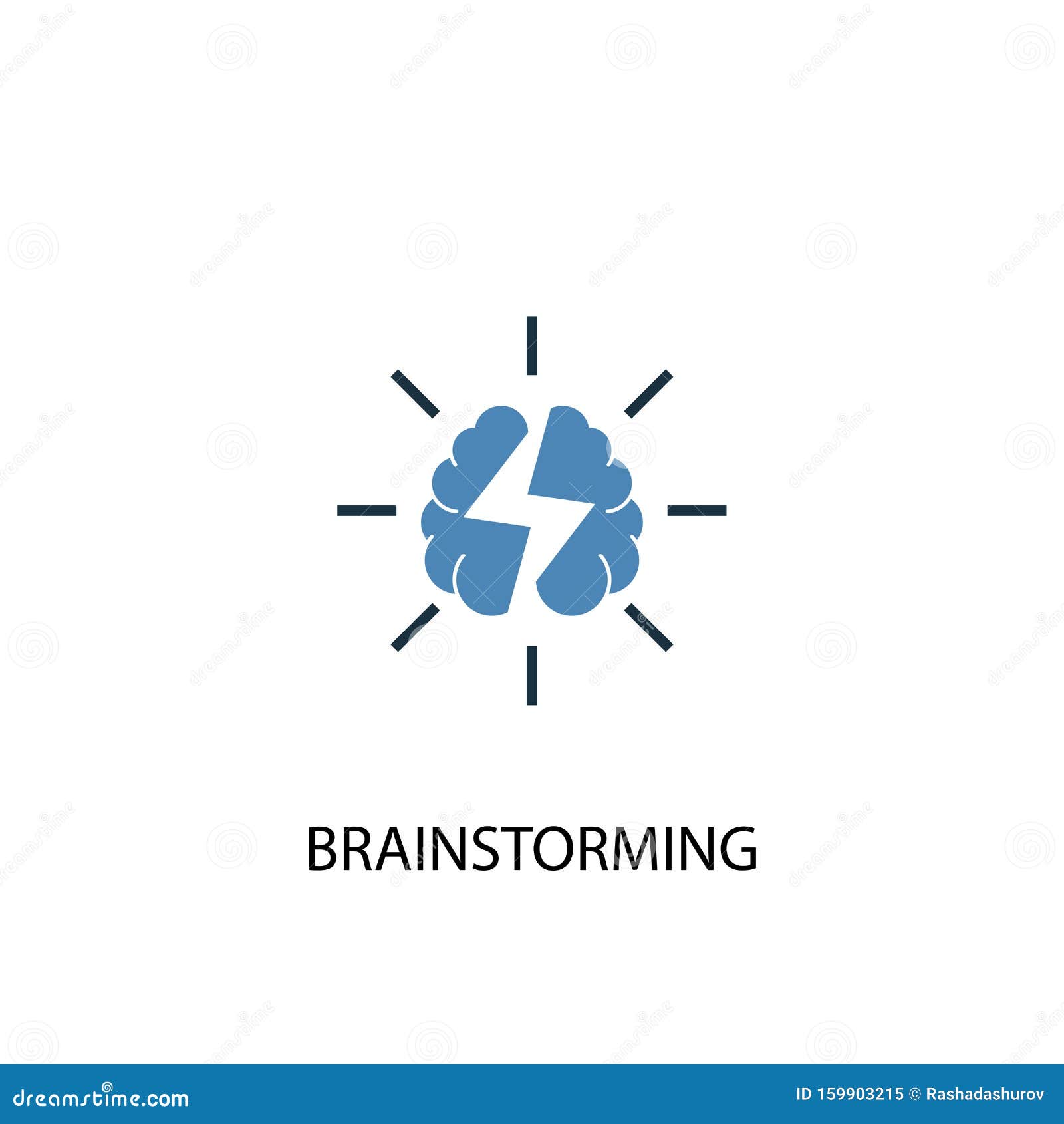 Brainstorming Concept 2 Colored Icon Stock Vector - Illustration of ...