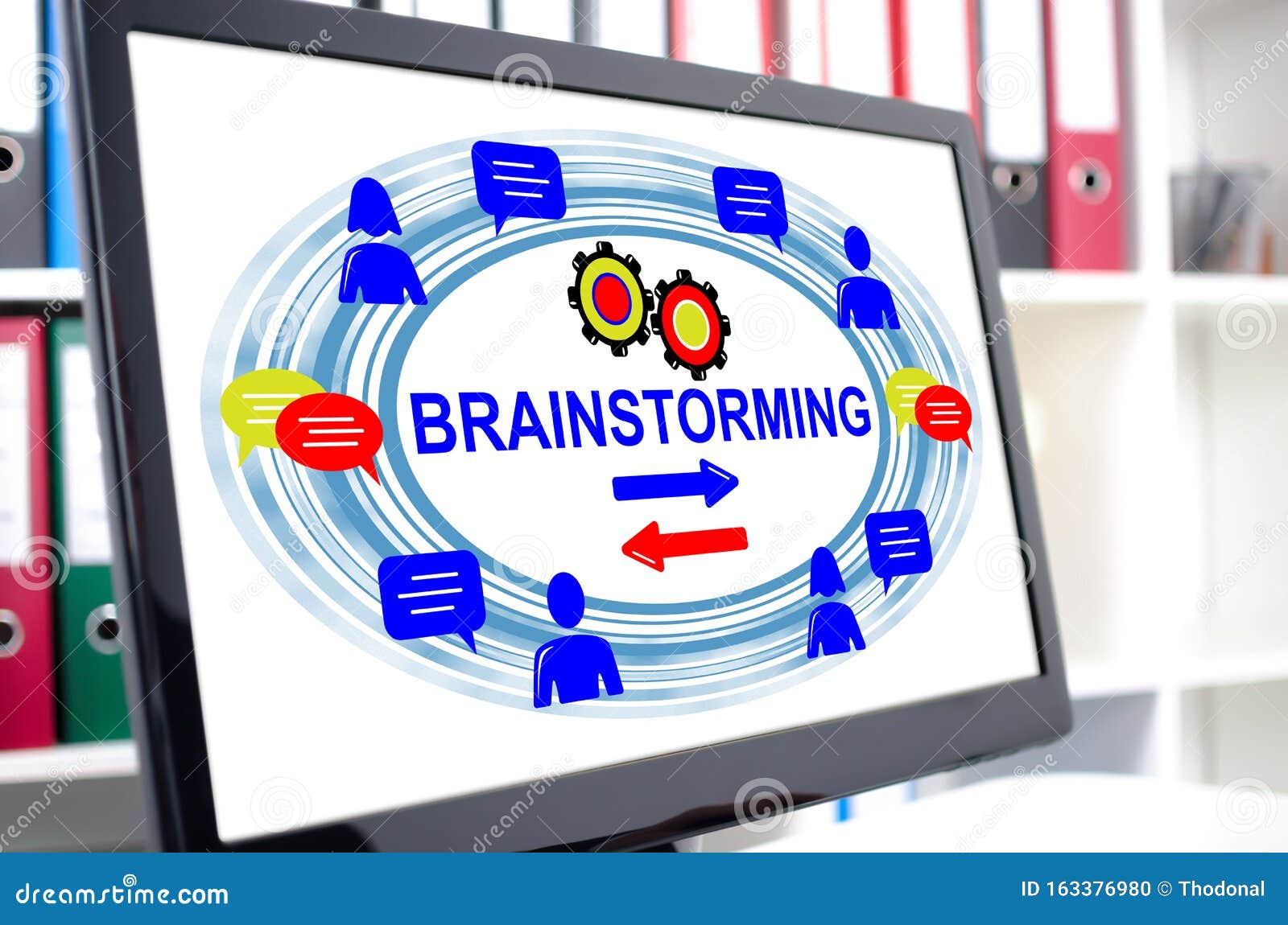 Brainstorming Concept on a Computer Screen Stock Photo - Image of ...