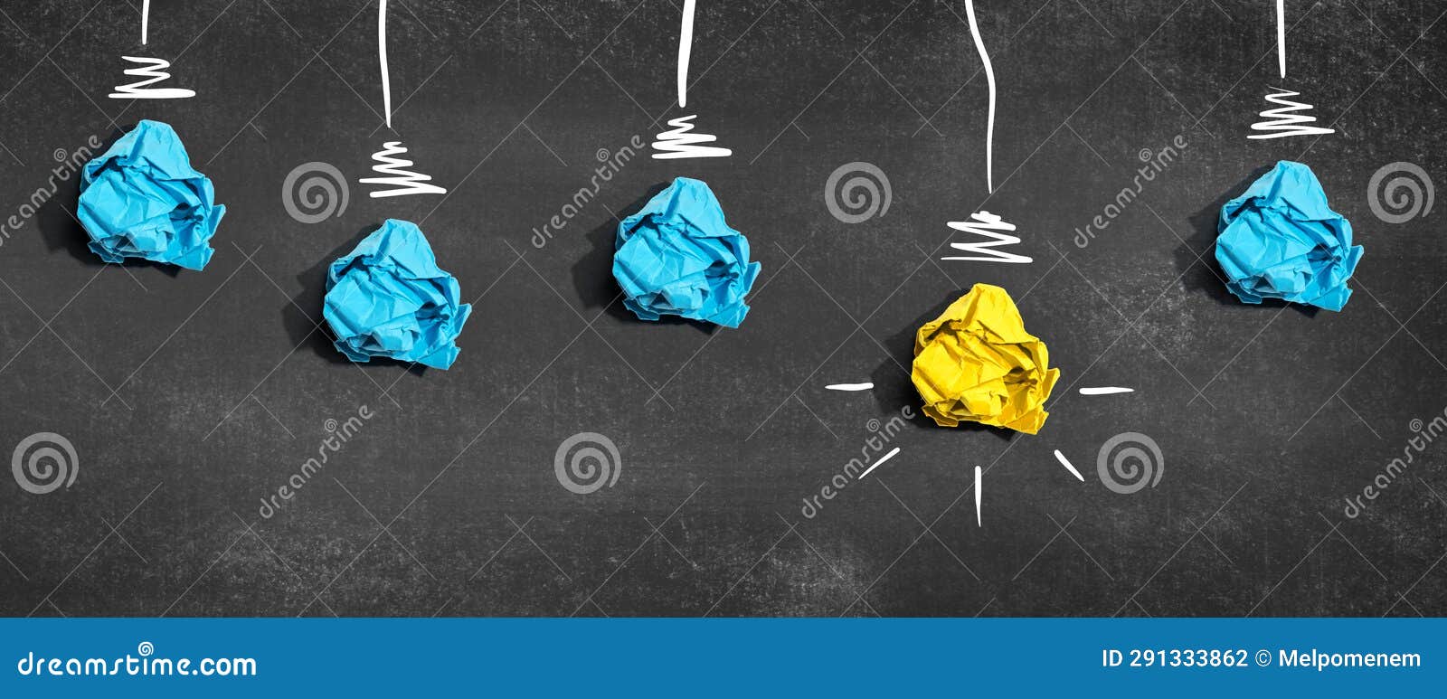 Brainstorming Concept with Crumpled Paper Light Bulbs Stock Photo ...