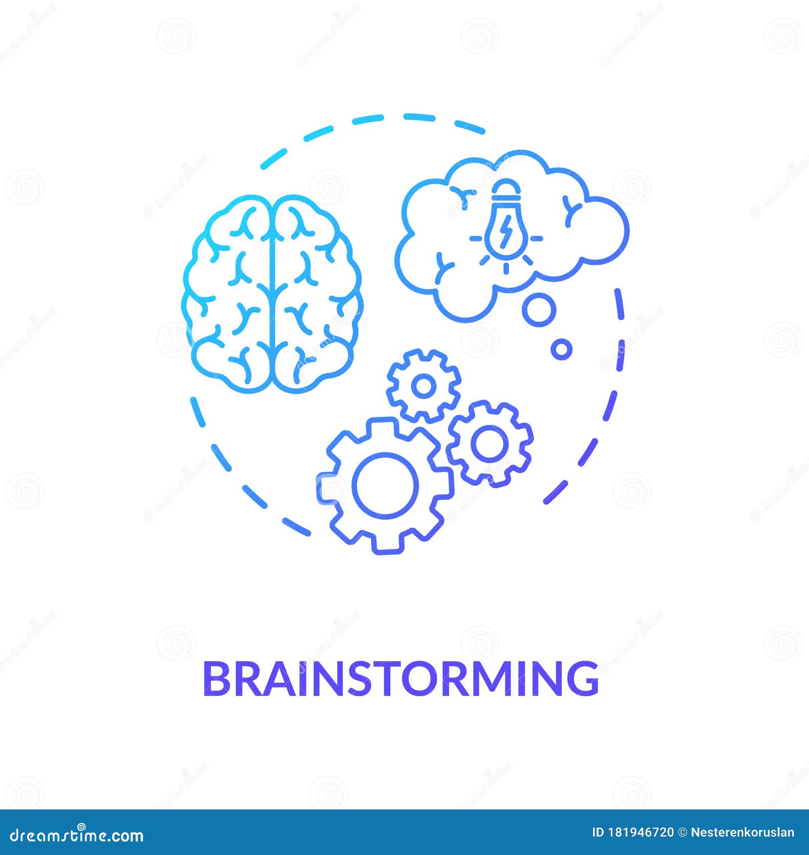 Brainstorming concept icon stock vector. Illustration of abstract ...