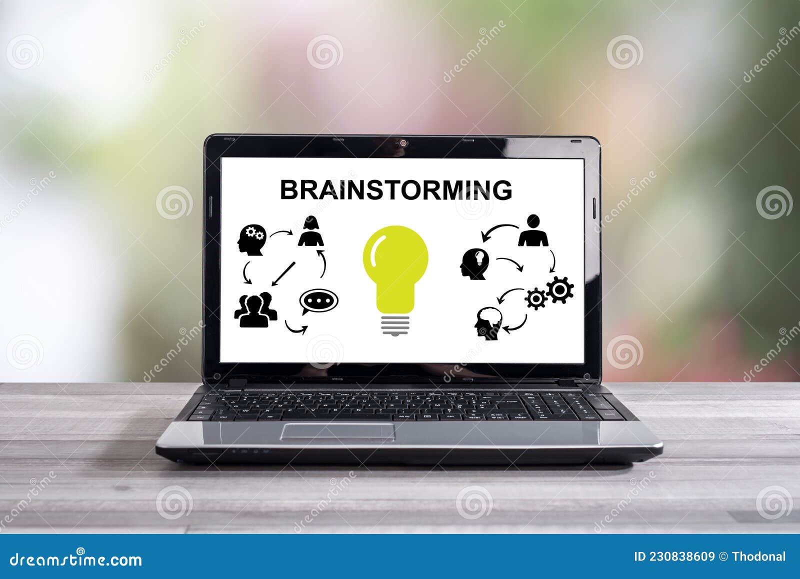 Brainstorming Concept on a Laptop Screen Stock Image - Image of ...