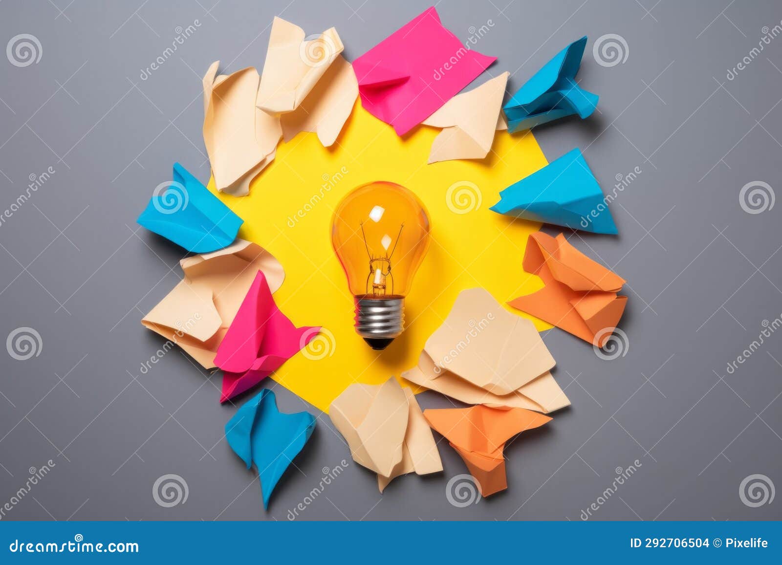 Brainstorming Concept with a Light Bulb AI Generated Stock Illustration ...