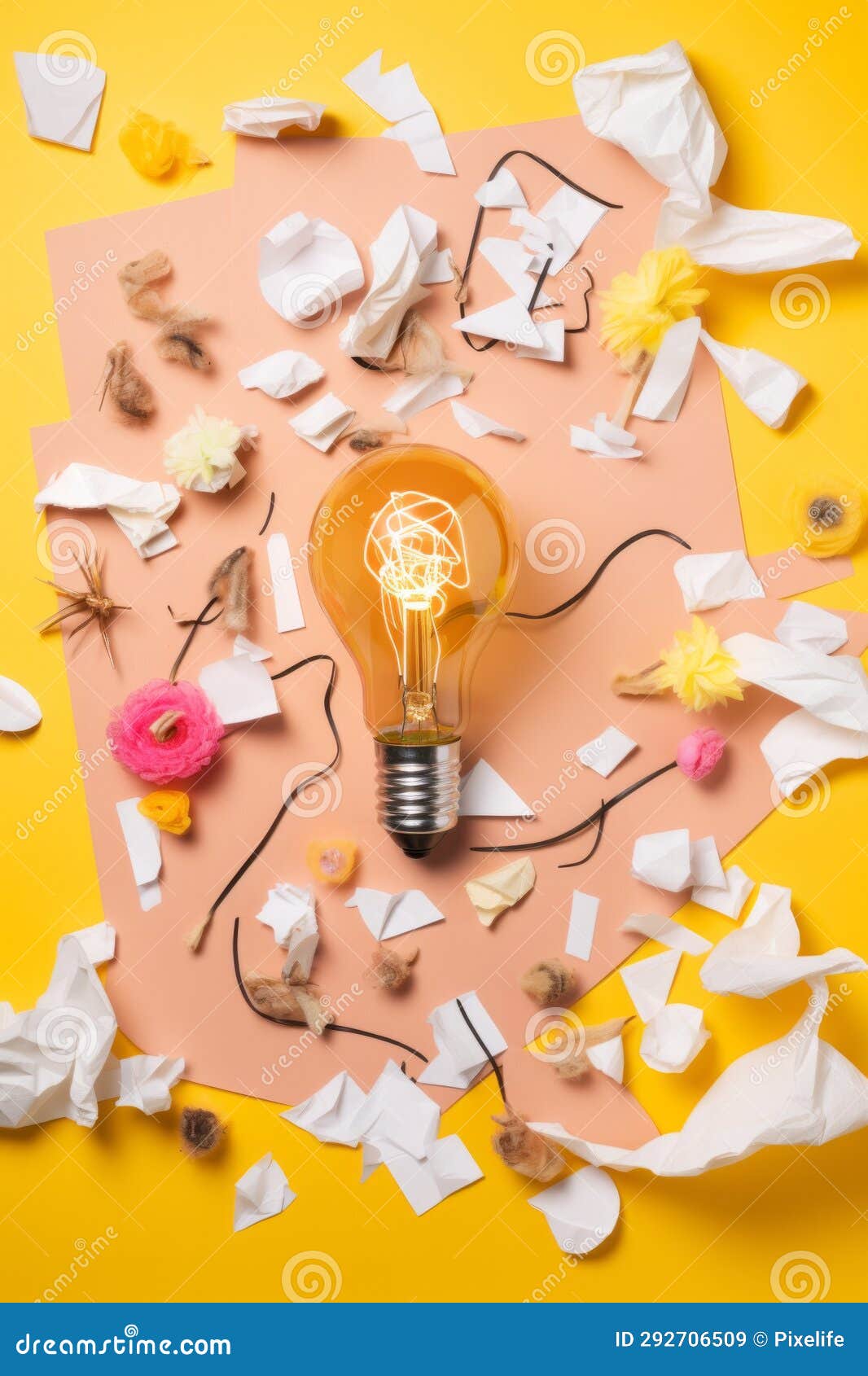 Brainstorming Concept with a Light Bulb AI Generated Stock Illustration ...