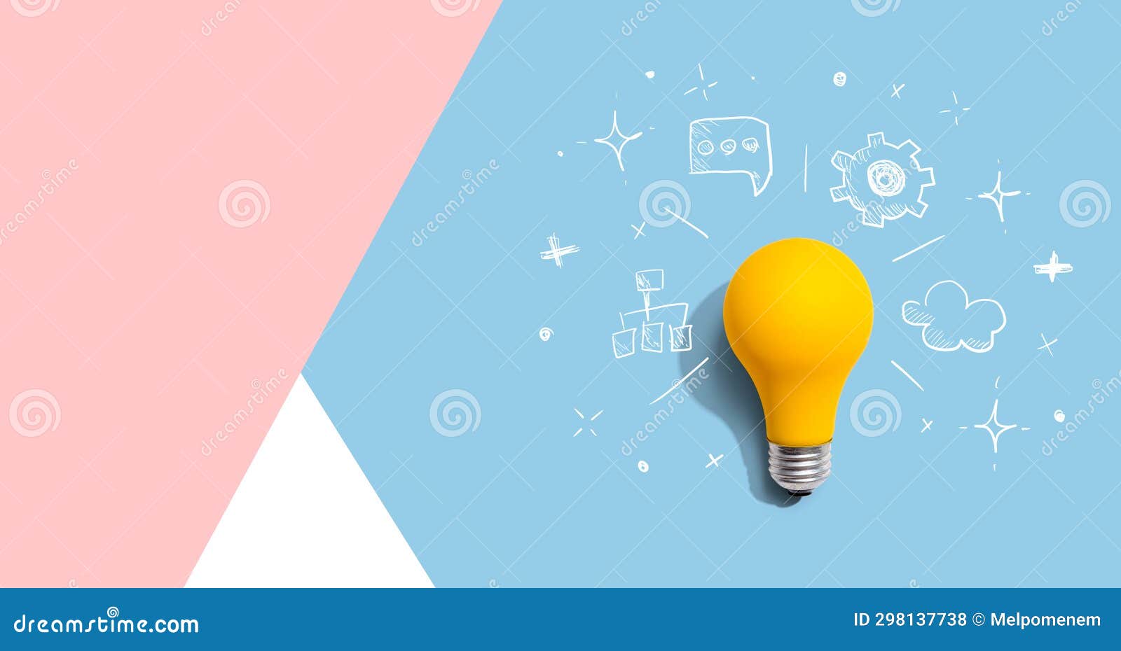 Brainstorming Concept with a Light Bulb Stock Illustration ...