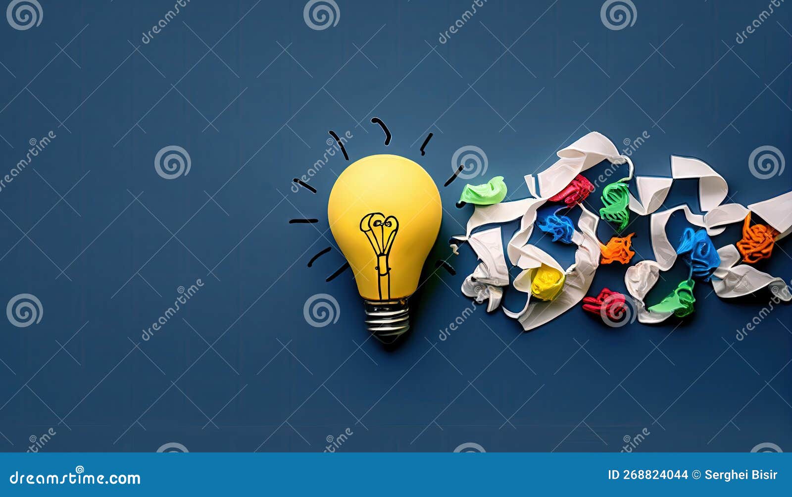 Brainstorming Concept with a Light Bulb. Generative AI Stock ...