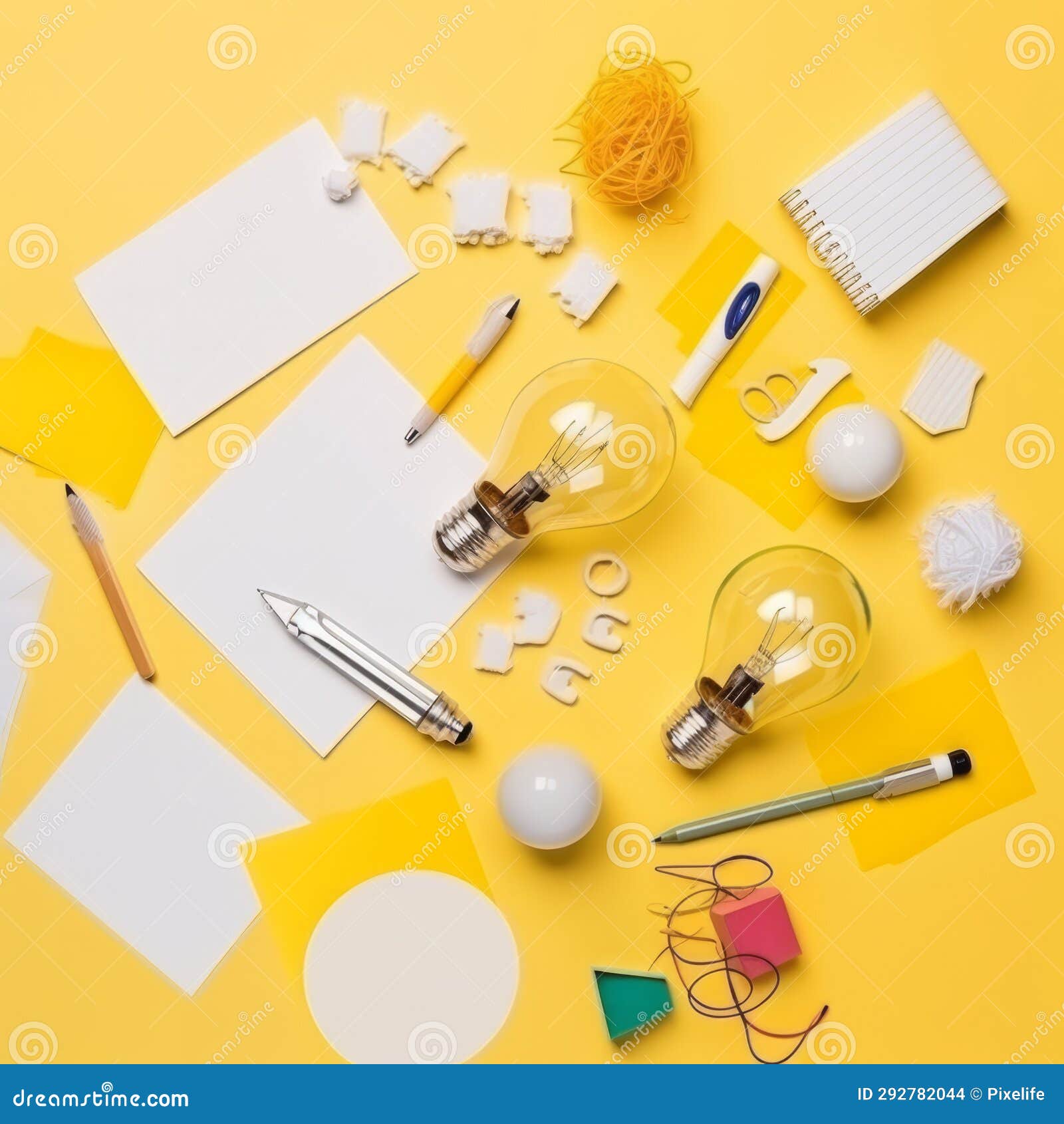 Brainstorming Concept with a Light Bulb and School Supplies AI ...