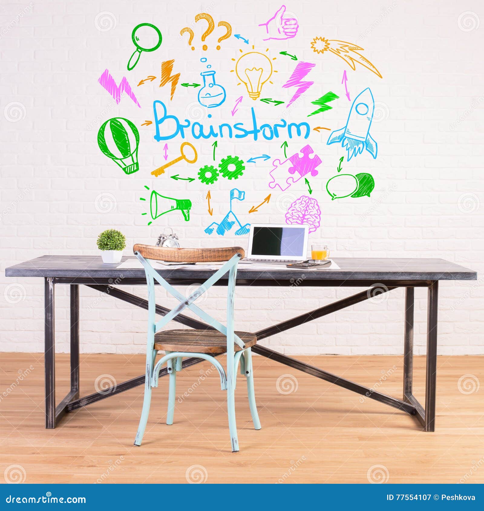 Brainstorming concept stock image. Image of floor, idea - 77554107