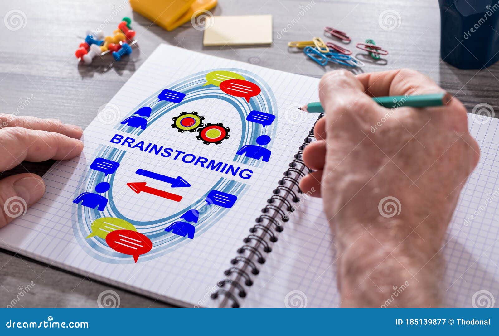 Brainstorming Concept on a Notepad Stock Image - Image of creative ...