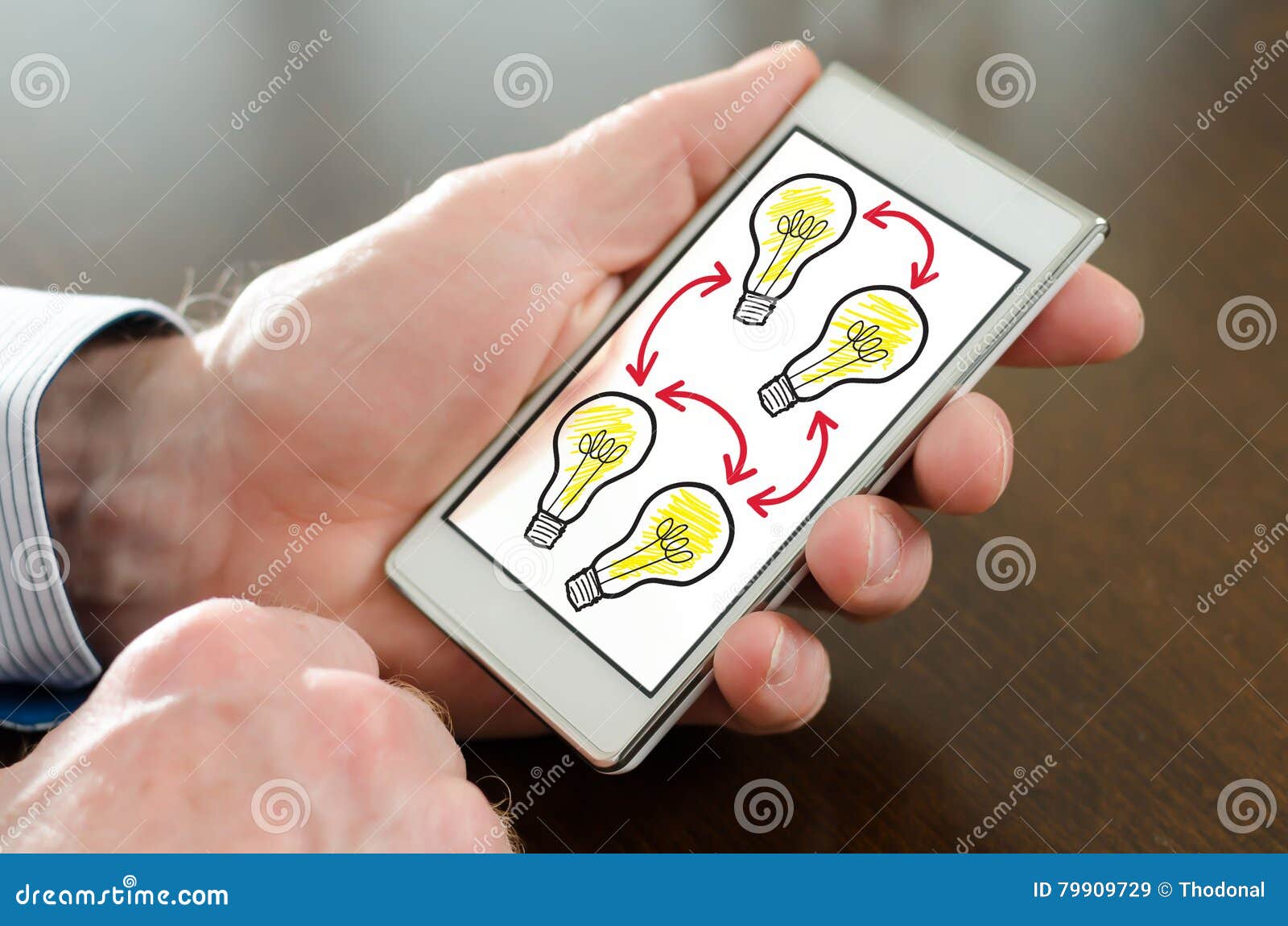 Brainstorming Concept on a Smartphone Stock Image - Image of creativity ...