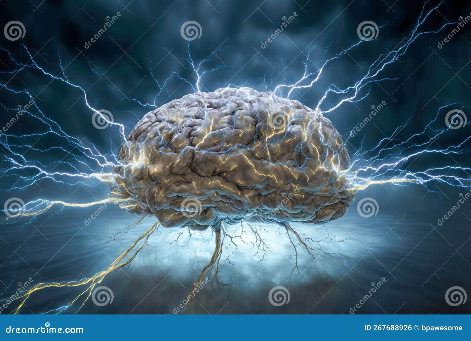 Brainstorming Concept, Storm in a Brain, Generative AI Stock ...