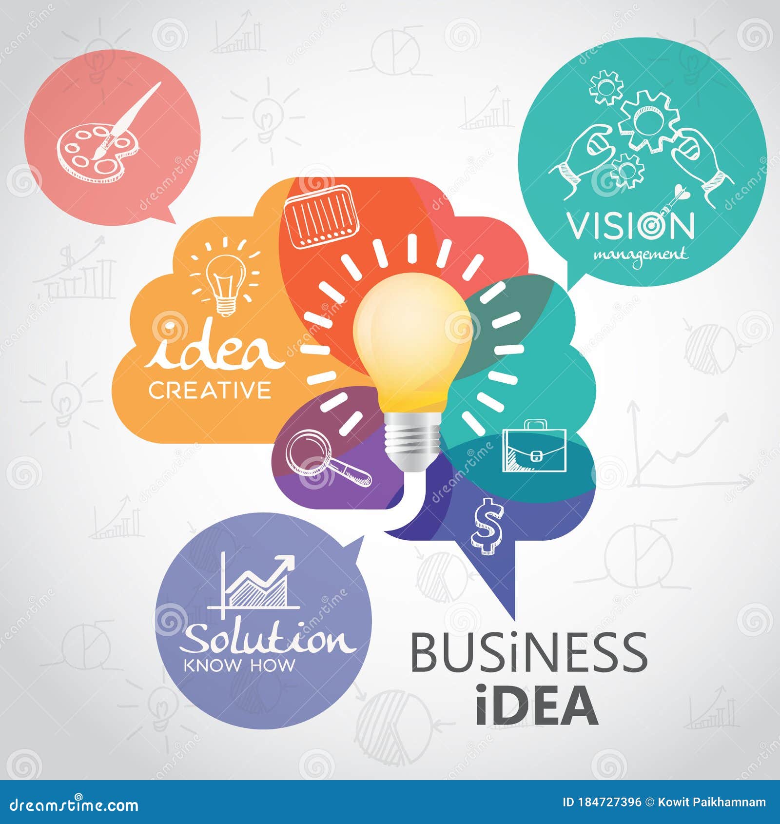 Brainstorming Creative Idea. Innovation and Solution, Vector ...