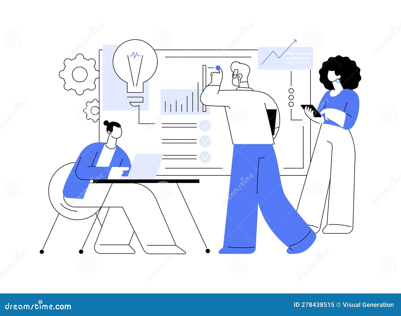 Brainstorming with Creative Team Abstract Concept Vector Illustration ...