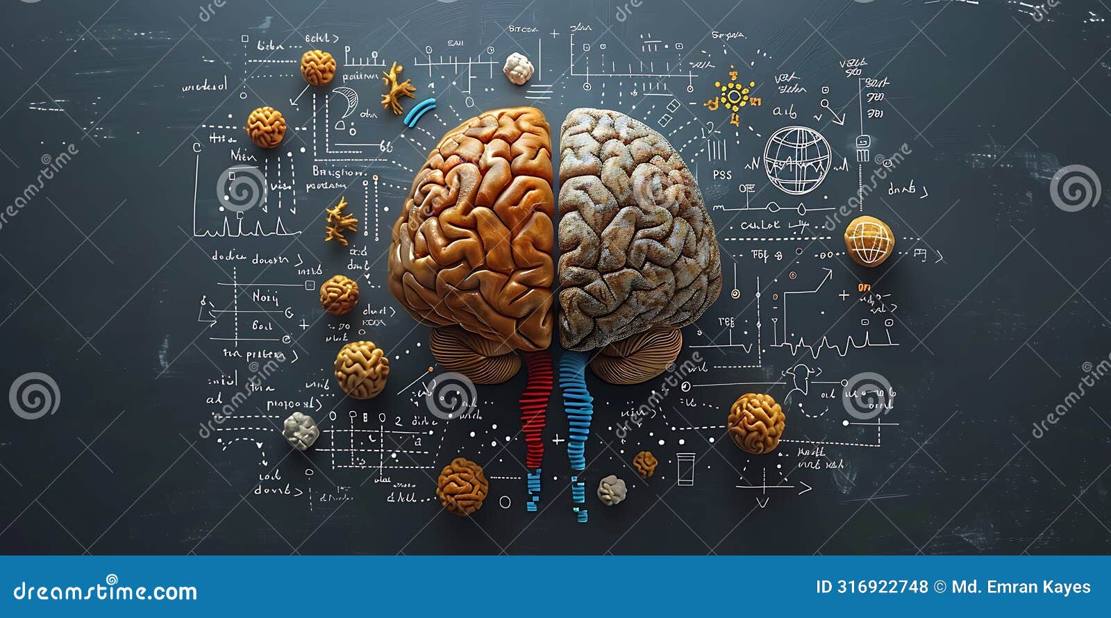 Brainstorming and Creative Thinking Concept of Two Human Brains with ...