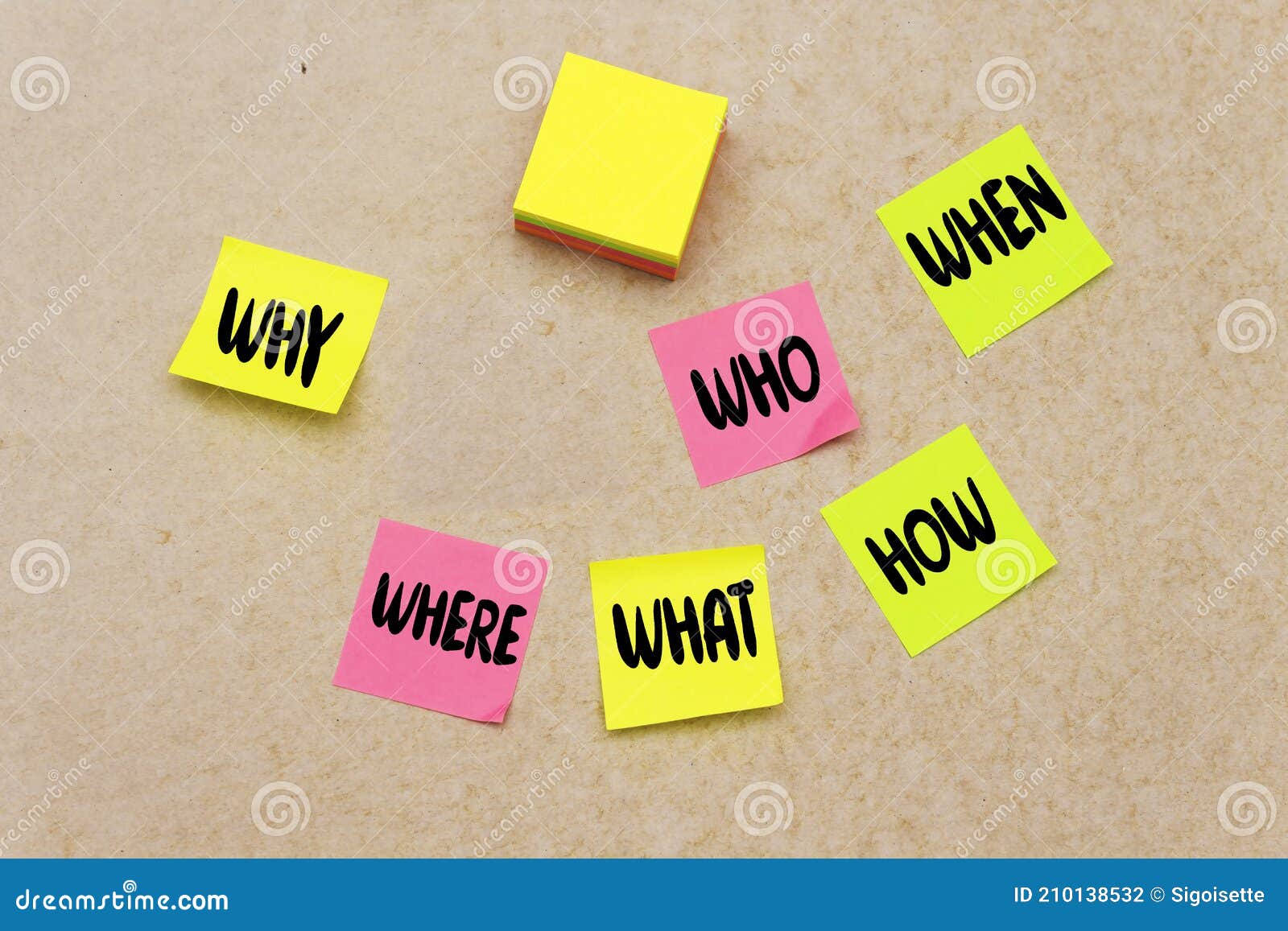 Brainstorming or Decision Making on Colorful Sticky Note Stock Photo ...