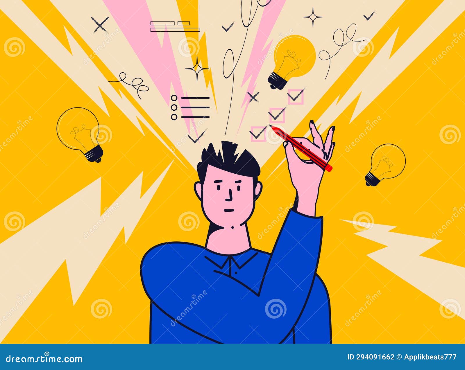 Brainstorming or Decision Making or Idea Conceptual Illustration with ...