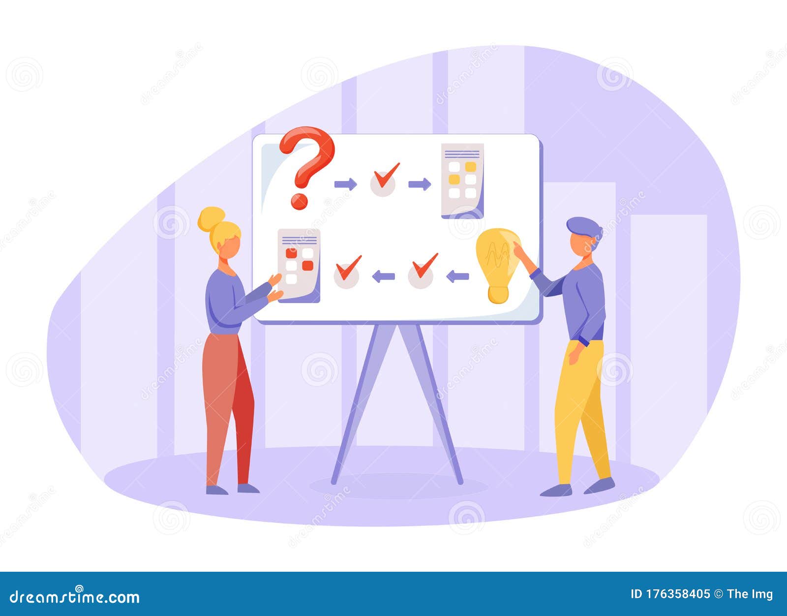 Brainstorming Flat Vector Illustration Stock Vector - Illustration of ...