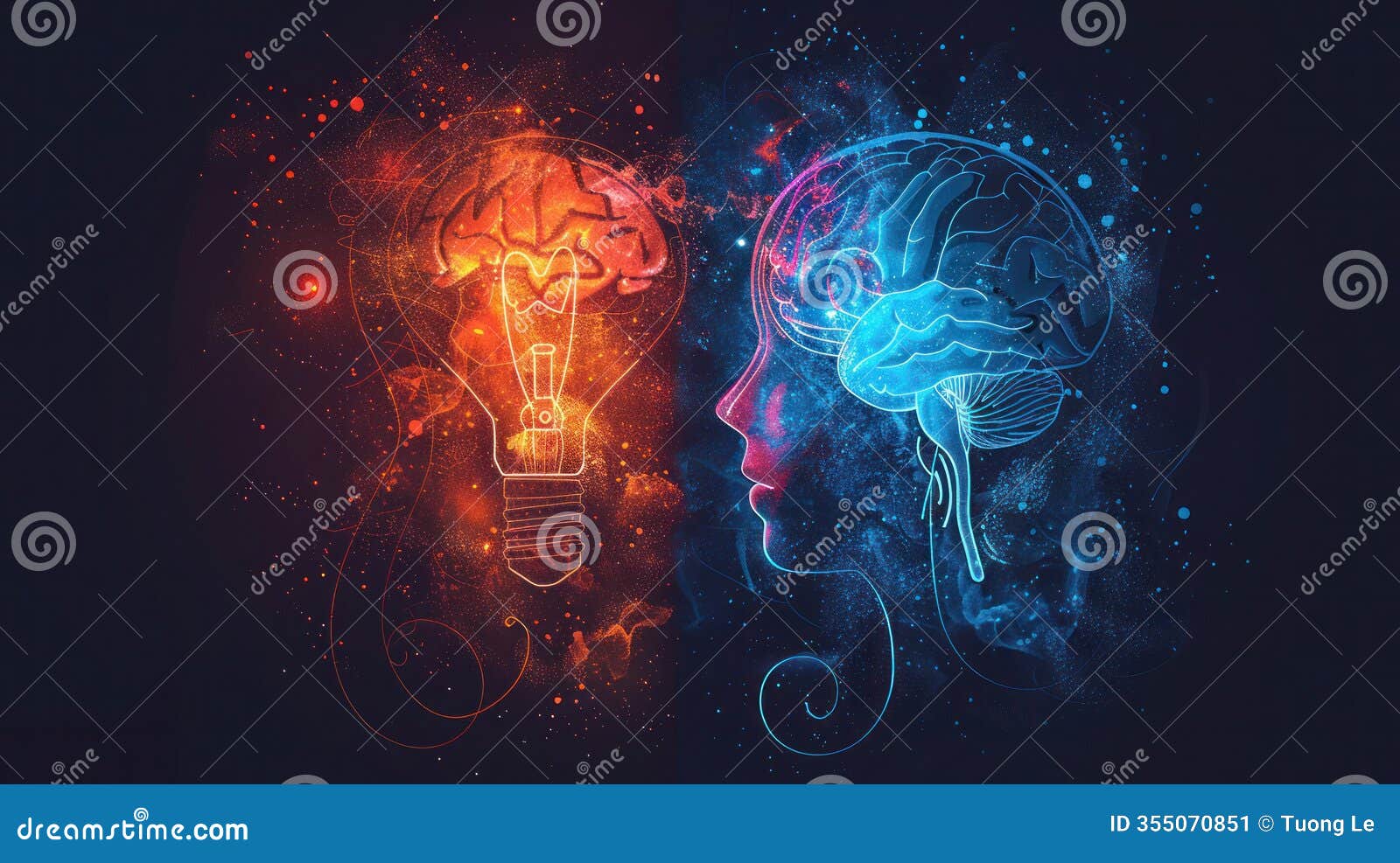 Half A Brain One Line Art. Continuous Line Drawing Of Human, Internal ...