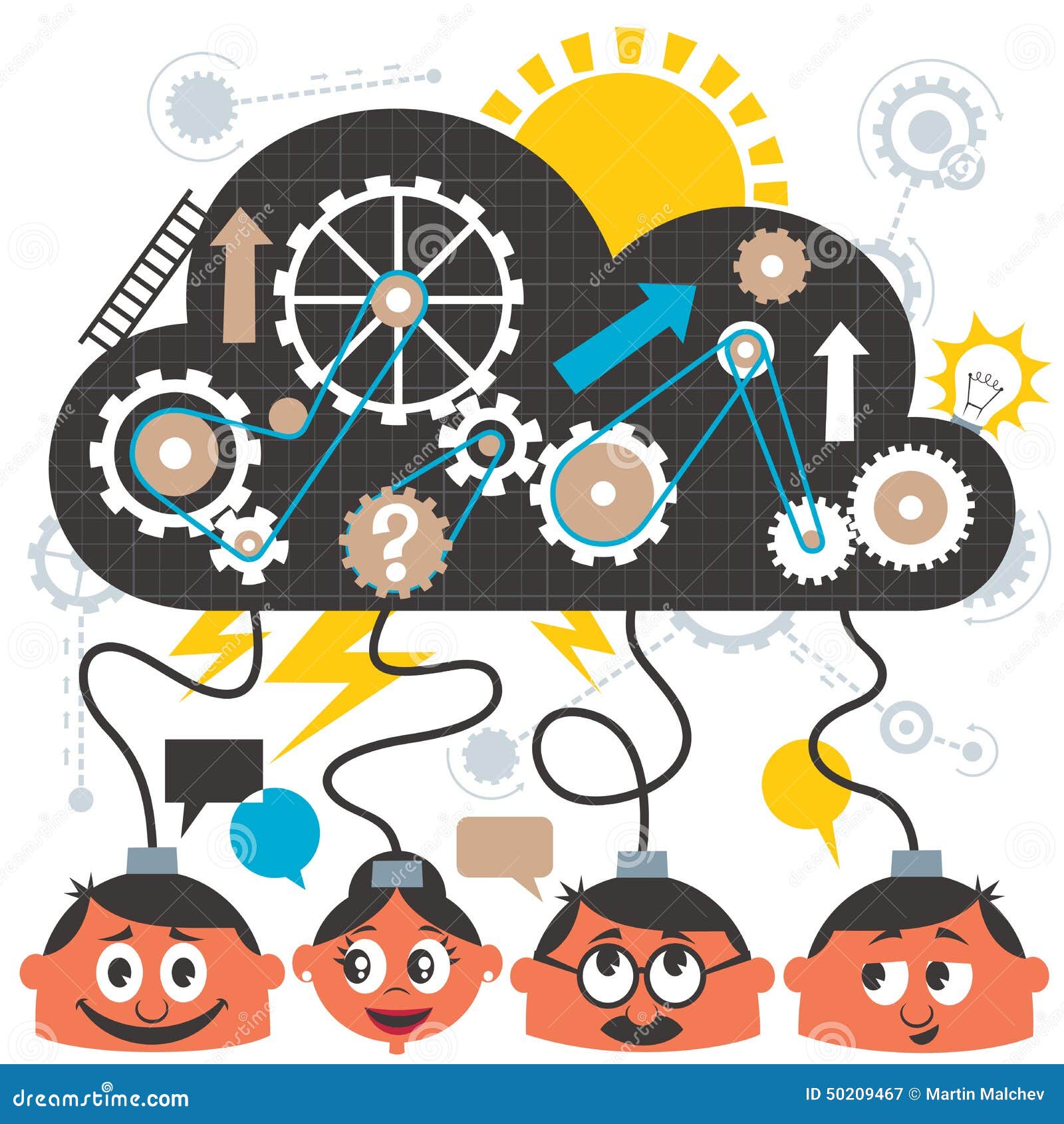 Brainstorming Cartoon Vector | CartoonDealer.com #50209467