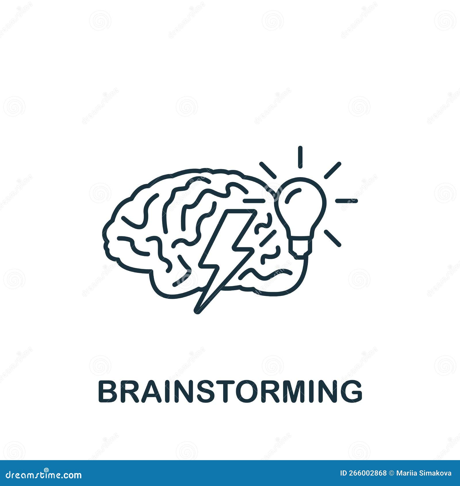 Brainstorming Icon. Monochrome Simple Project Planning Icon for ...