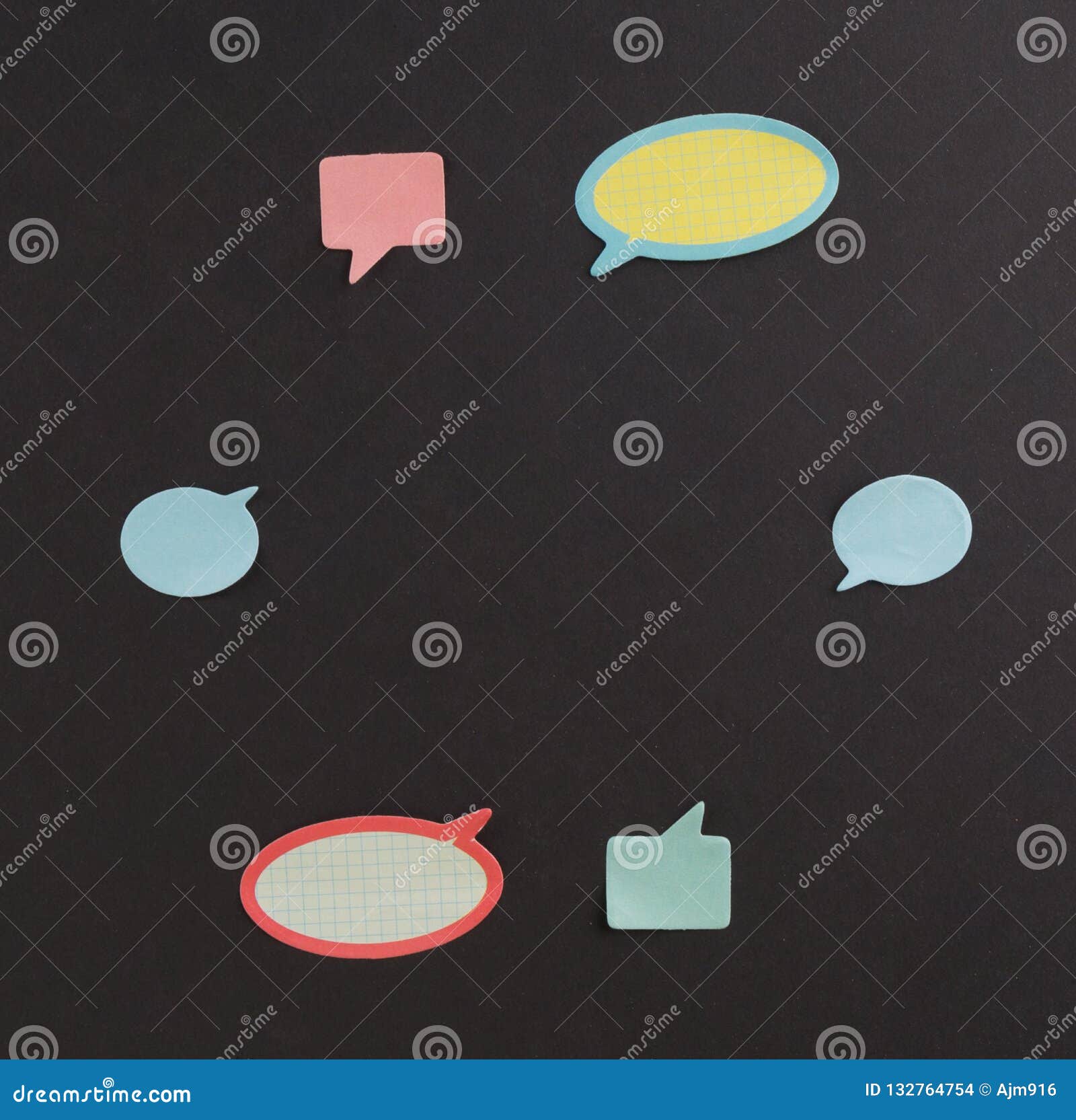 Brainstorming and Idea Concept. Big Sticky Note, Many Small Dialogue ...