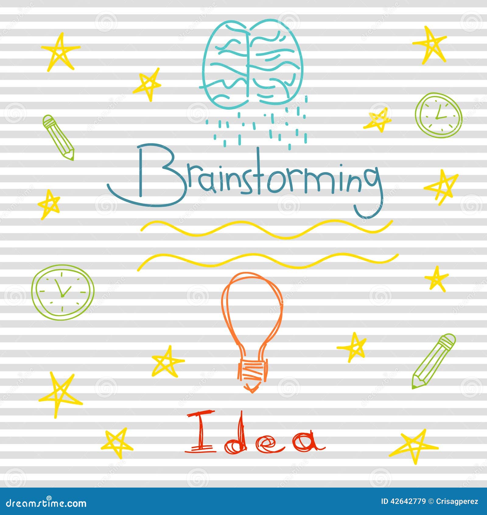 Brainstorming and idea stock illustration. Illustration of inspiration ...