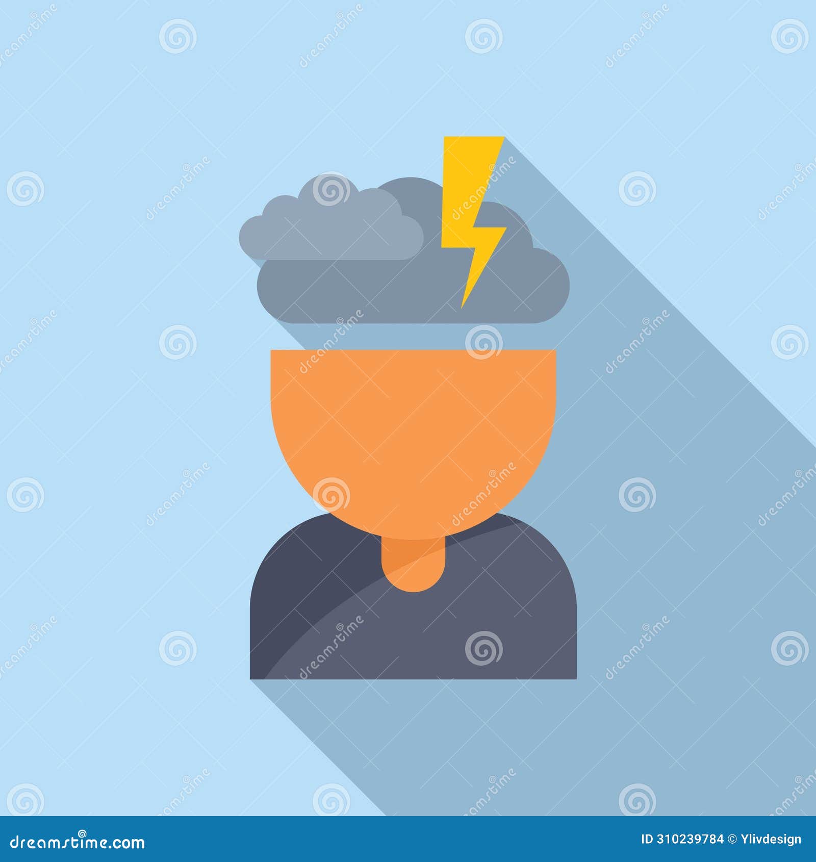Brainstorming Idea Person Icon Flat Vector. Coping Skills Stock ...
