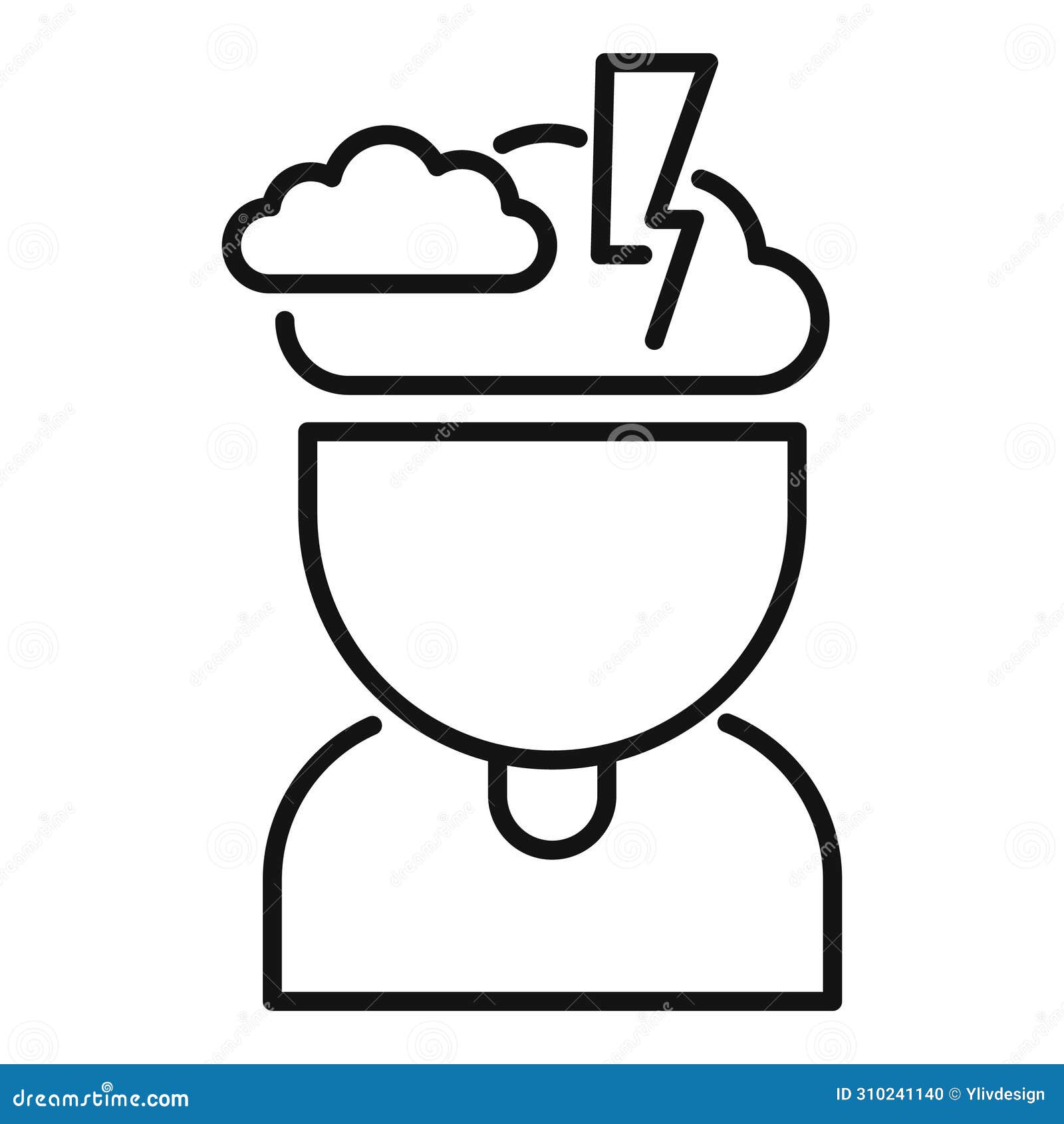 Brainstorming Idea Person Icon Outline Vector. Coping Skills Stock ...